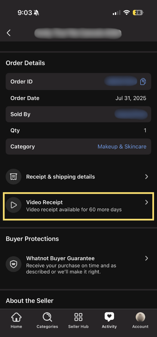 Watch your video receipt – Whatnot Help Center